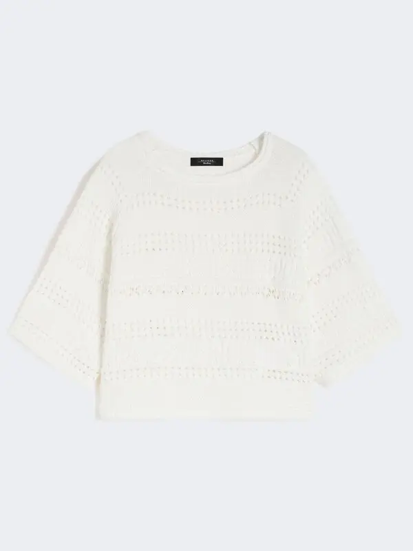 Max Mara Crochet Cotton Sweater - Ivory