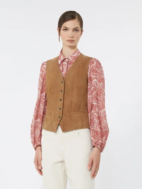 Max Mara Suede Waistcoat