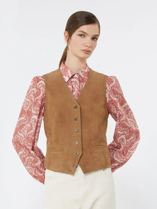 Max Mara Suede Waistcoat