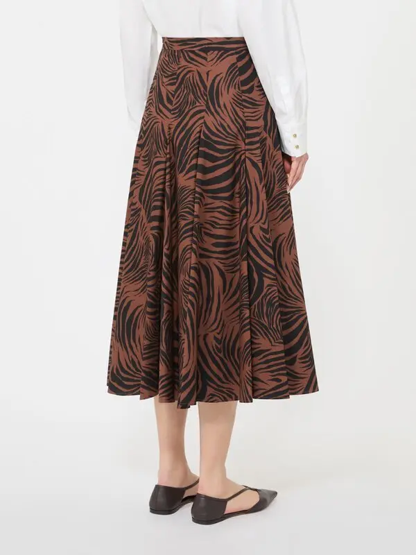 Max Mara Printed Poplin Midi Skirt