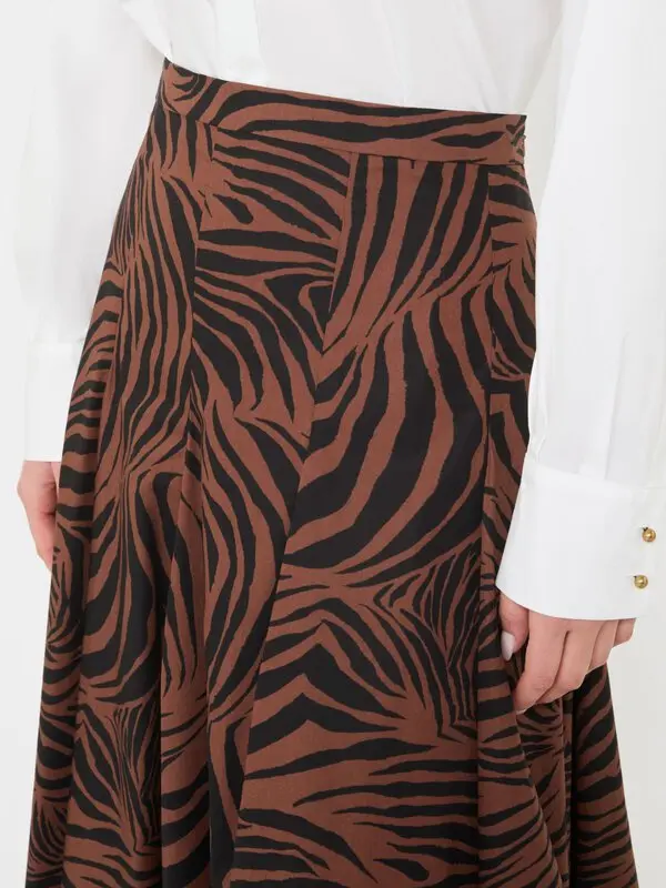Max Mara Printed Poplin Midi Skirt