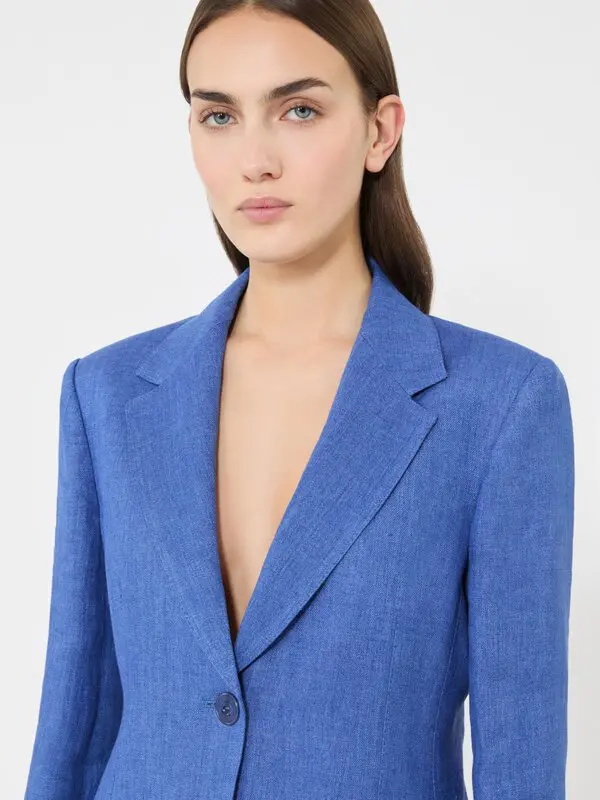 Max Mara Linen Twill Blazer - Navy
