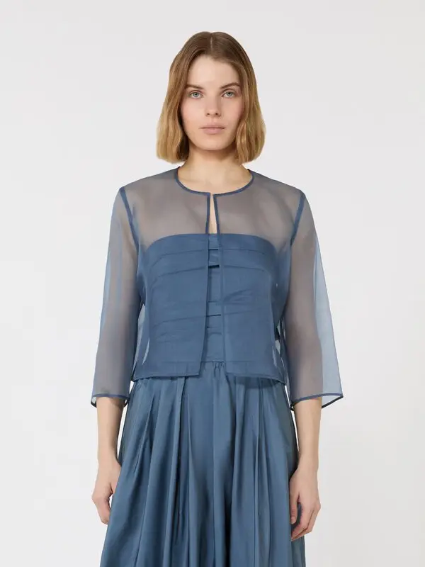 Max Mara Silk Organza Cropped Jacket