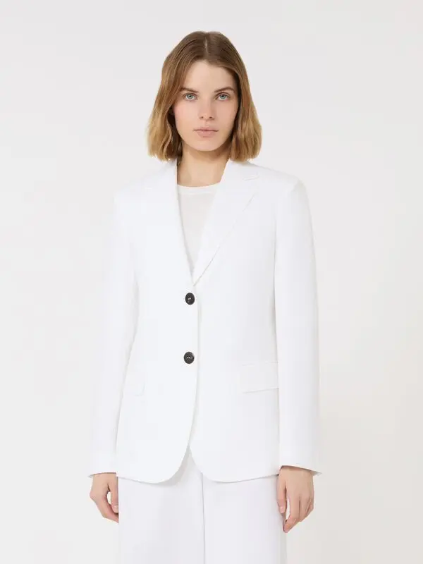 Max Mara Double Cotton Crêpe Blazer - White