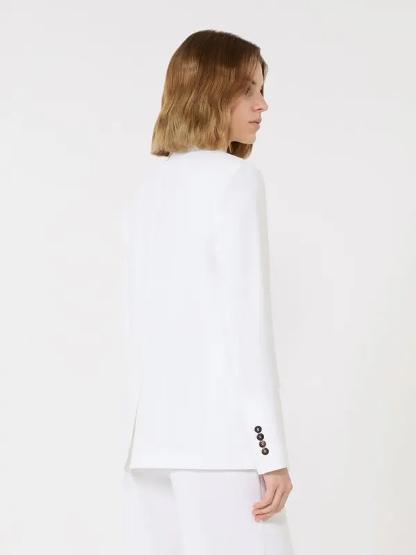 Max Mara Double Cotton Crêpe Blazer - White