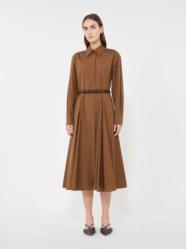 Max Mara Long Poplin Shirt Dress - Clay