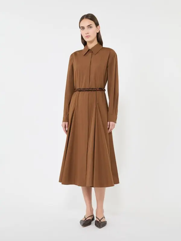 Max Mara Long Poplin Shirt Dress - Clay