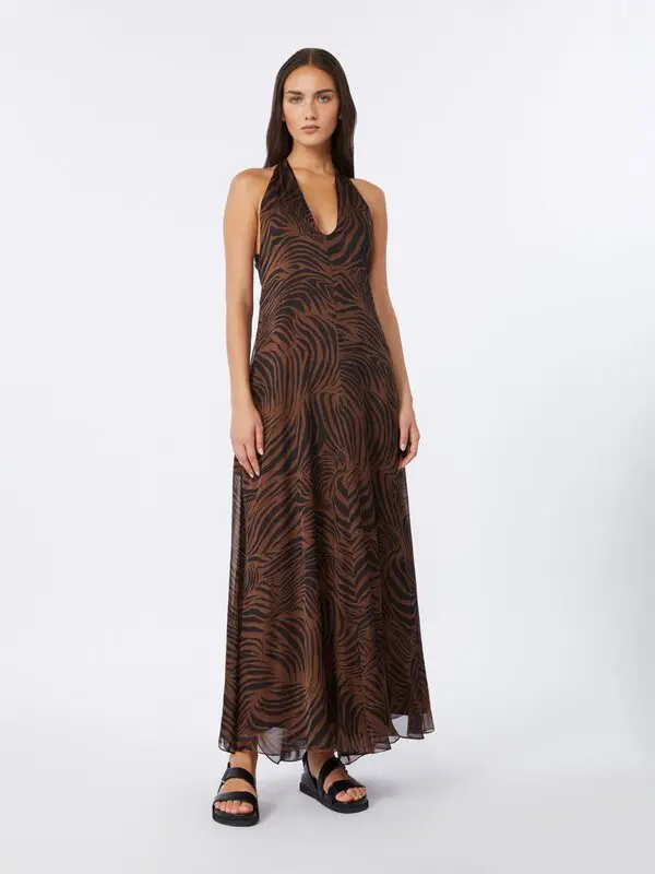 Max Mara Printed Silk Chiffon Maxi Dress