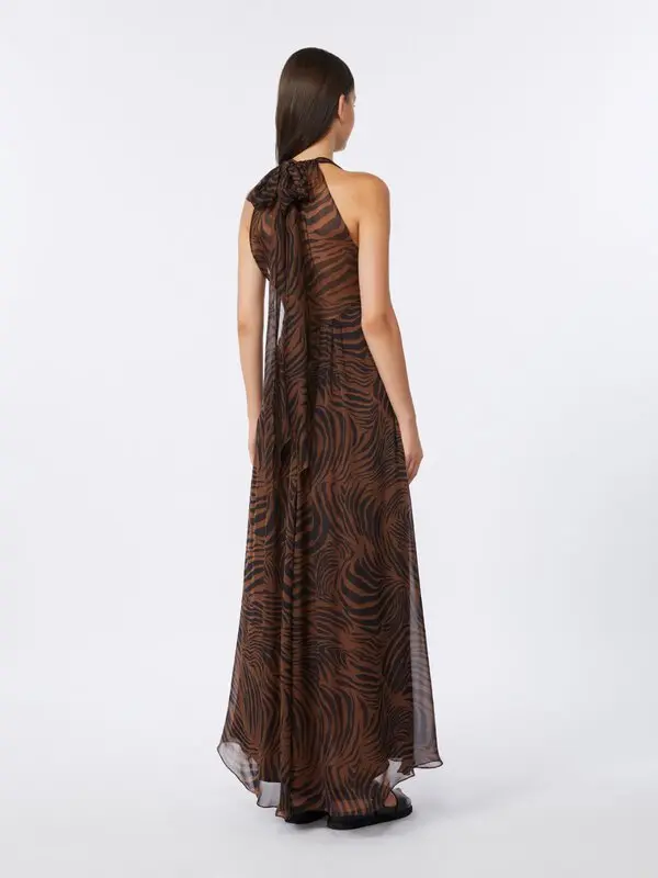 Max Mara Printed Silk Chiffon Maxi Dress