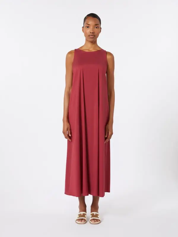 Max Mara Flared Stretch Poplin Maxi Dress - Geranium