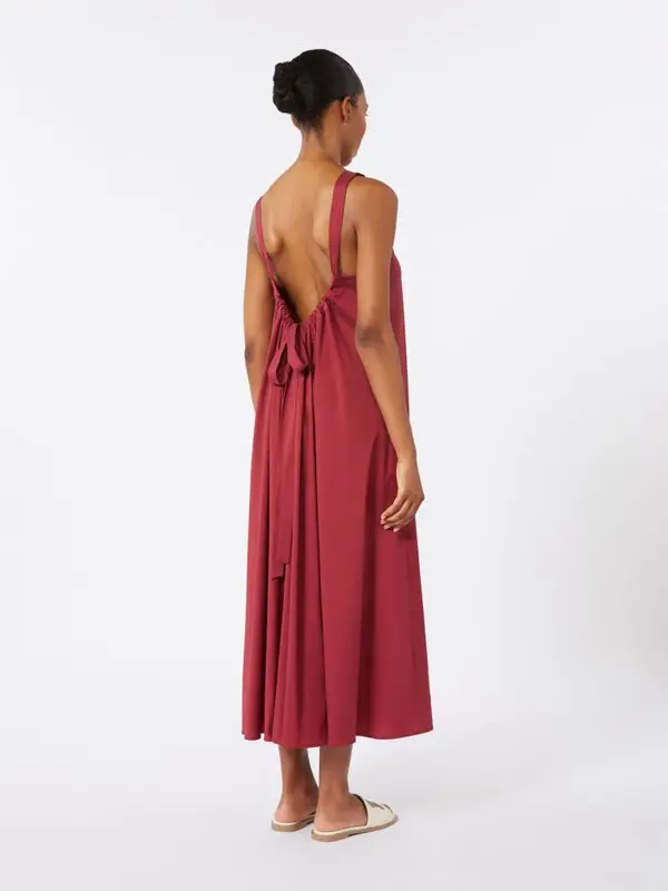 Max Mara Flared Stretch Poplin Maxi Dress - Geranium