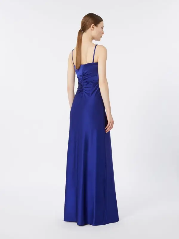 Max Mara Viscose Jersey Long Bustier Dress - Cornflower Blue
