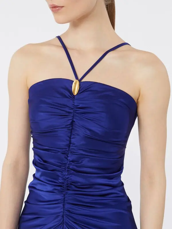 Max Mara Viscose Jersey Long Bustier Dress - Cornflower Blue