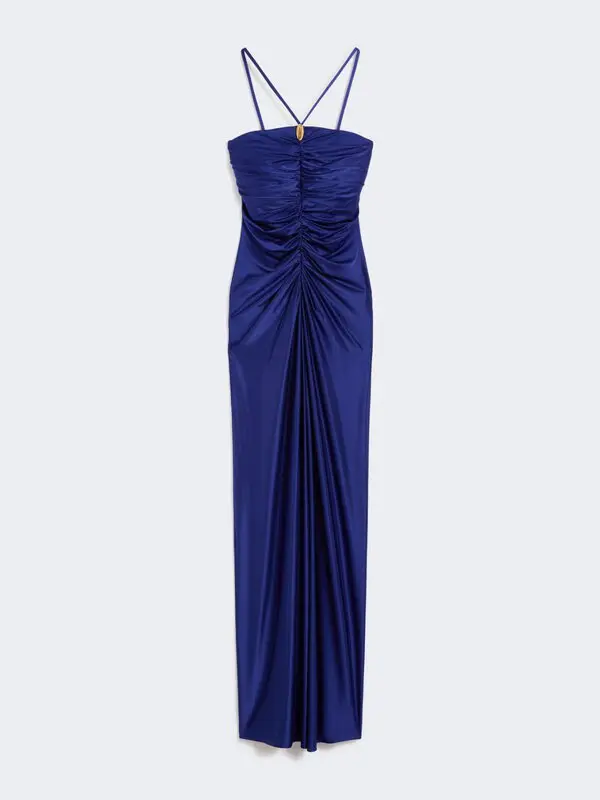 Max Mara Viscose Jersey Long Bustier Dress - Cornflower Blue
