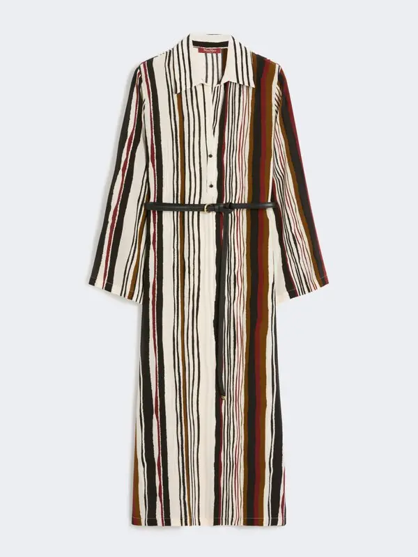 Max Mara Printed Silk Kaftan Dress - Brick Red