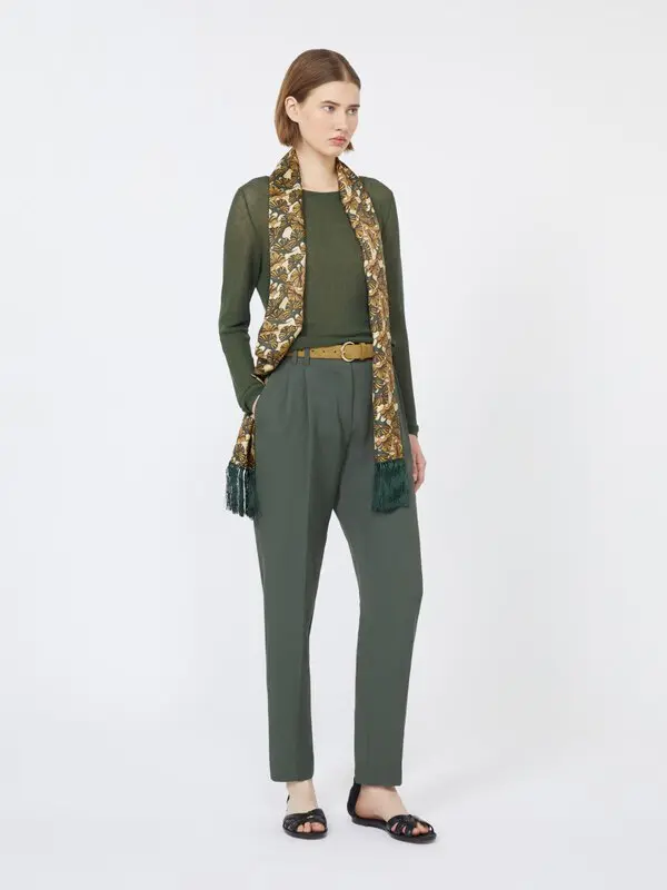 Max Mara Slim-fit Cotton-blend Sweater - Kaki