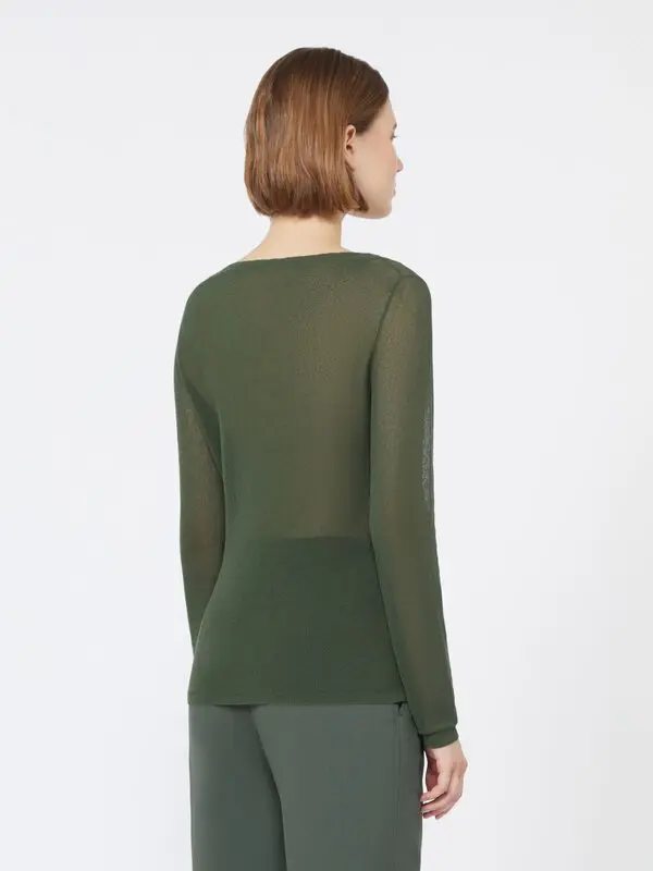 Max Mara Slim-fit Cotton-blend Sweater - Kaki