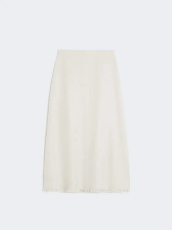 Max Mara Cotton And Linen Basketweave A-line Skirt