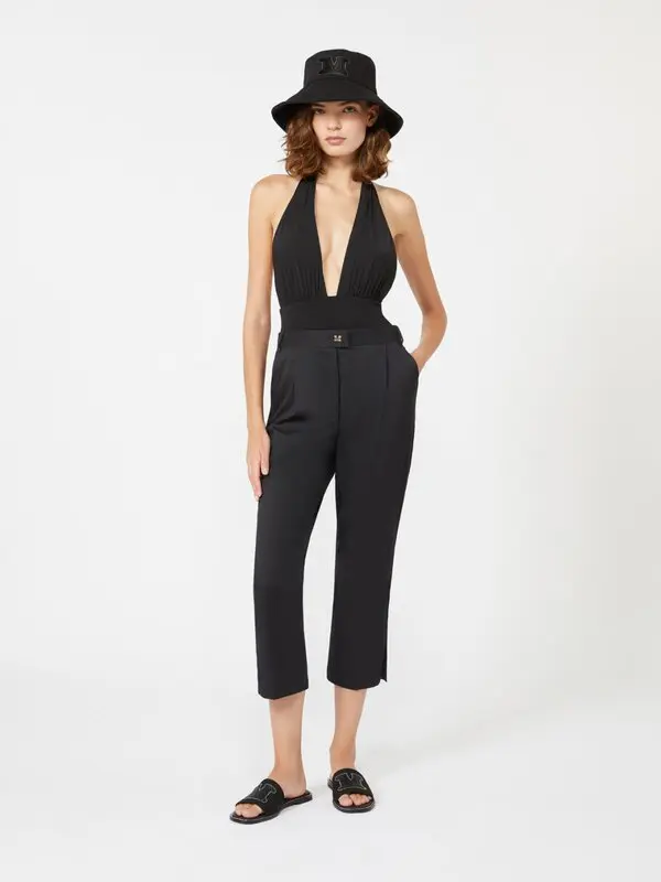 Max Mara Shiny Jersey Halter One-piece Swimsuit