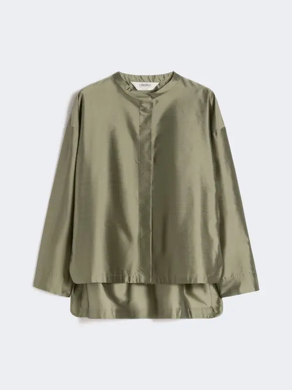 Max Mara Silk-blend Organza Shirt - Sage Green