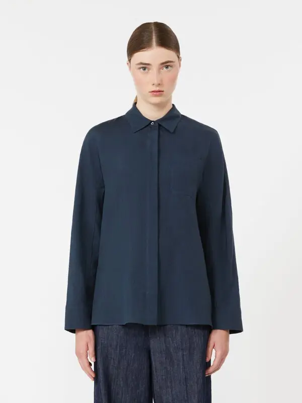Max Mara Linen Canvas Shirt - Ultramarine