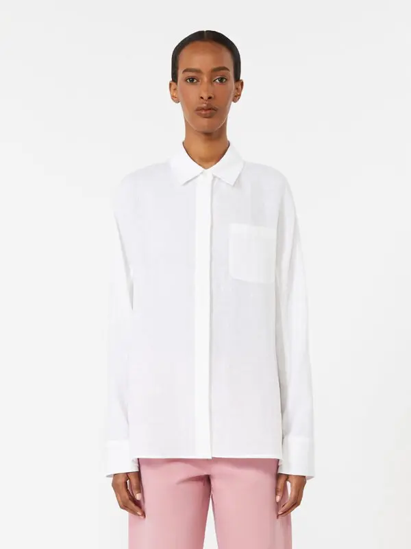 Max Mara Linen Canvas Shirt - Optical White