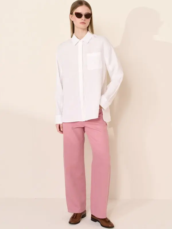 Max Mara Linen Canvas Shirt - Optical White