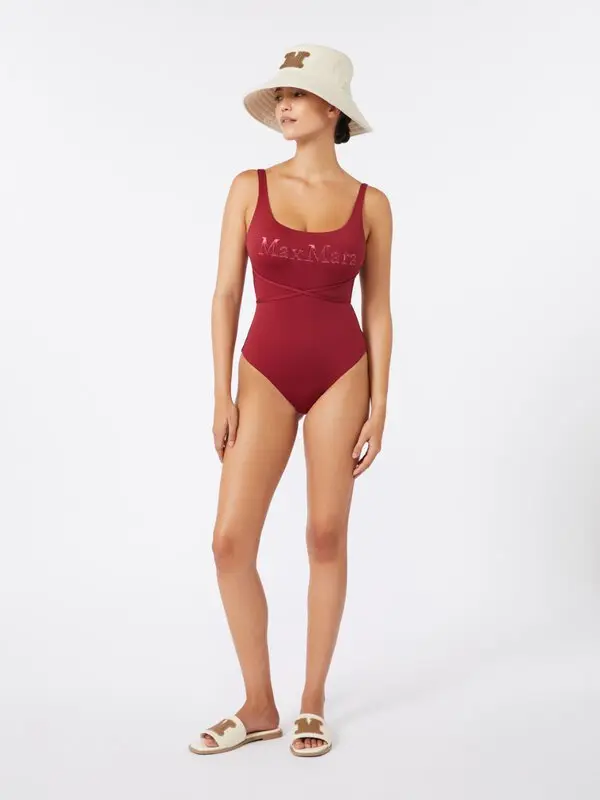 Max Mara Jersey Logo One-piece Swimsuit - Geranium