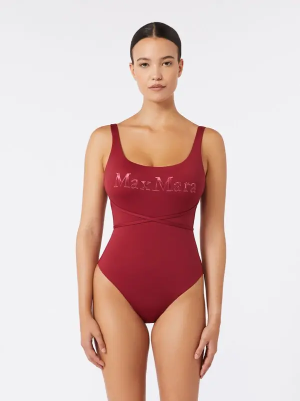 Max Mara Jersey Logo One-piece Swimsuit - Geranium