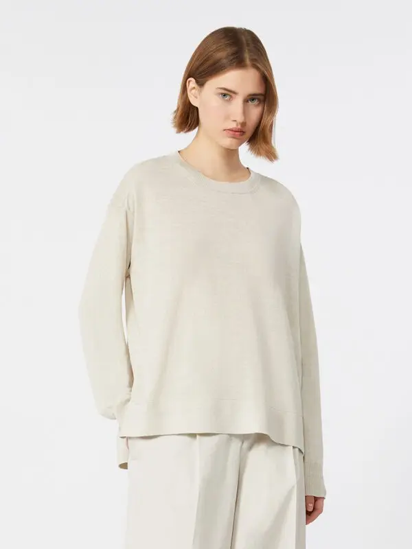 Max Mara Linen Yarn Crewneck Sweater - Ivory