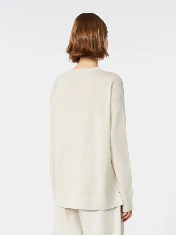 Max Mara Linen Yarn Crewneck Sweater - Ivory