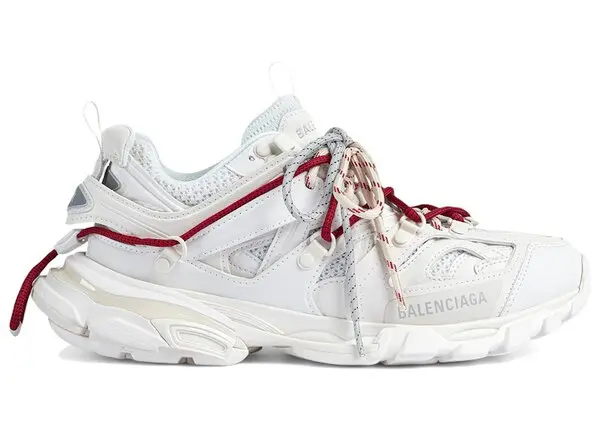 Balenciaga Track Trail Lace-up Sneakers - White/red/grey