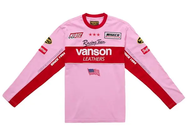 Supreme Vanson Leathers Long Sleeve Top - Pink