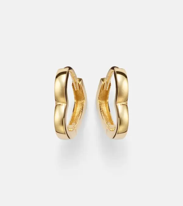 STONE AND STRAND Heart Huggie Earrings - Gold