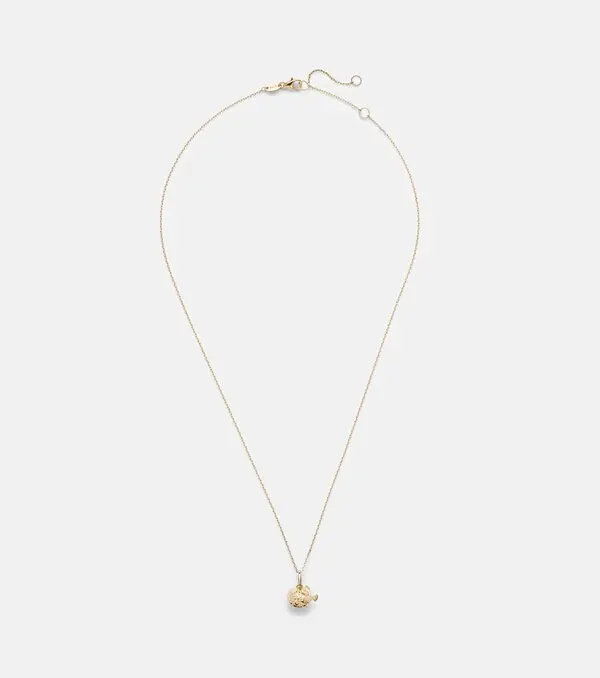 STONE AND STRAND Puffer Fish Diamond Pendant Necklace - Gold