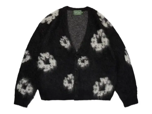 DENIM TEARS Cotton Wreath Mohair Cardigan - Black