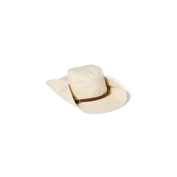Miu Miu Drill Cowboy Hat - Ecru