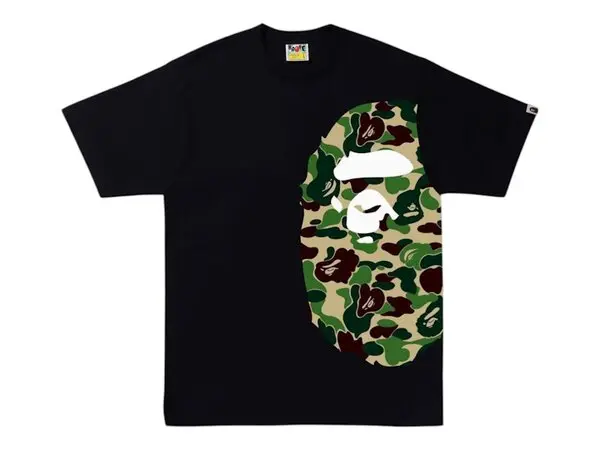 A BATHING APE Abc Camo Side Big Ape Head Tee Shirt - Black/green