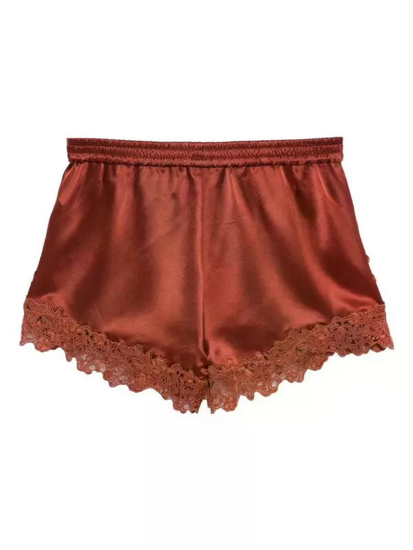 Cynthia Rowley Embroidered Satin Shorts