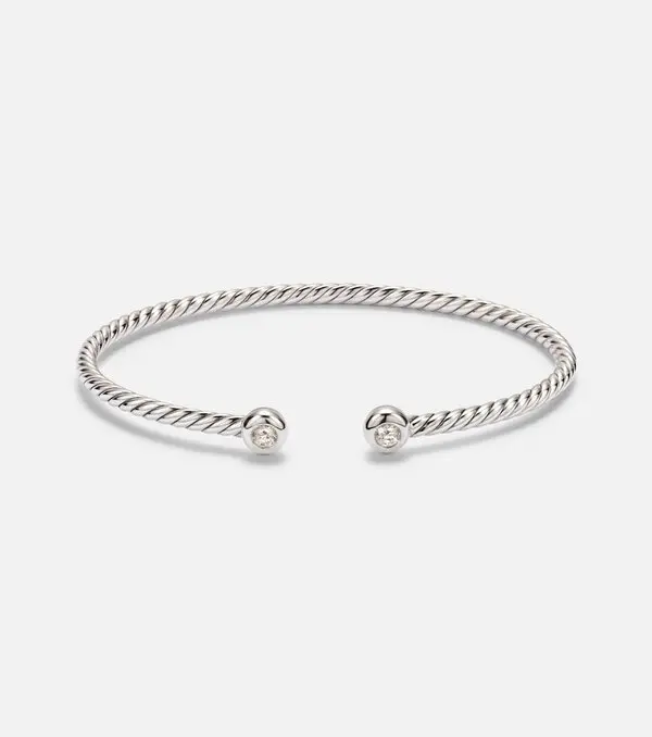 David Yurman Cable Flex® Micro 925 Sterling Bracelet With Diamonds