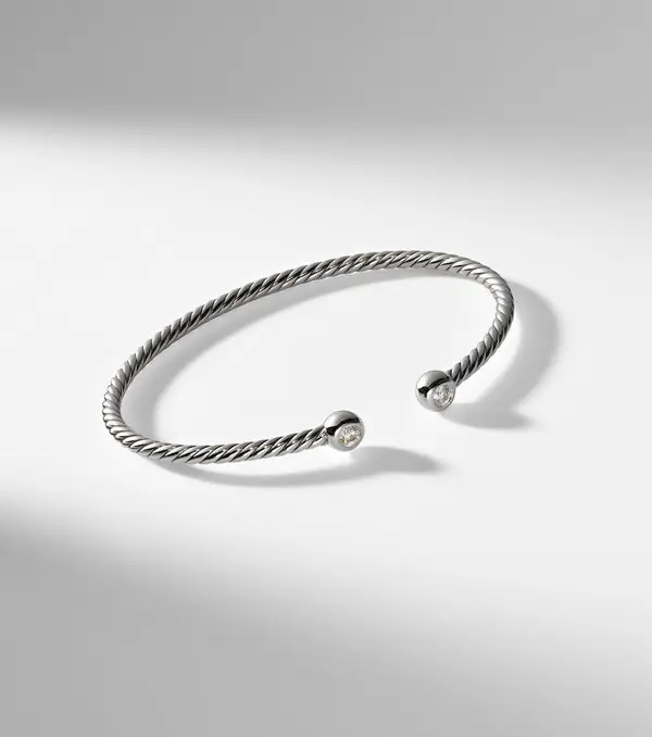 David Yurman Cable Flex® Micro 925 Sterling Bracelet With Diamonds