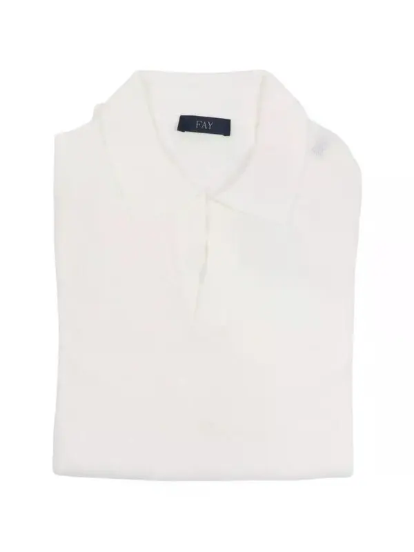 FAY Knitted Polo Shirt - Neutrals