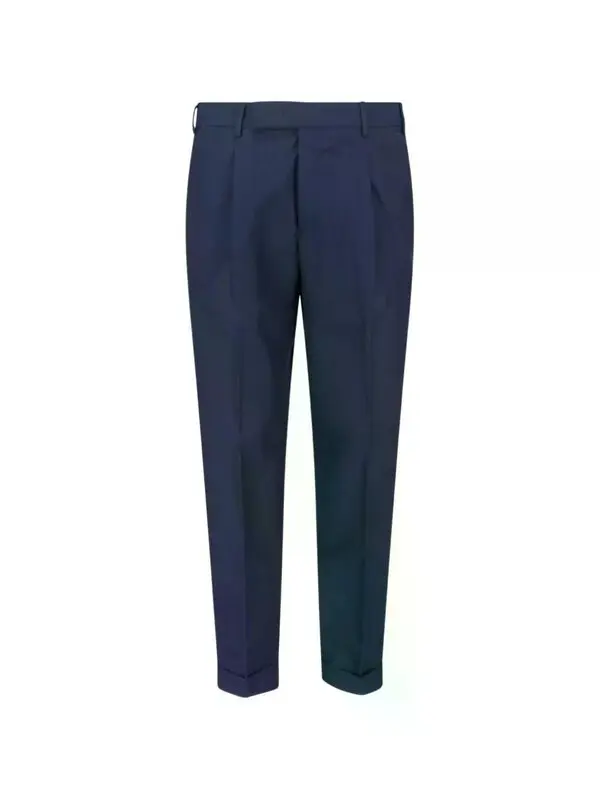 PT TORINO Button Pleat Trousers - Blue