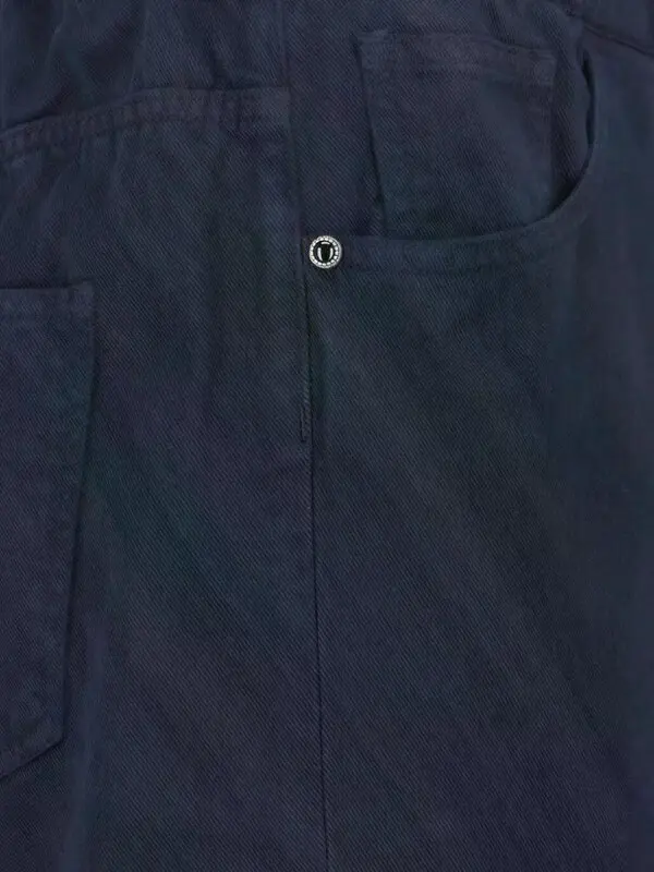 WHITE SAND Belted Trousers - Blue