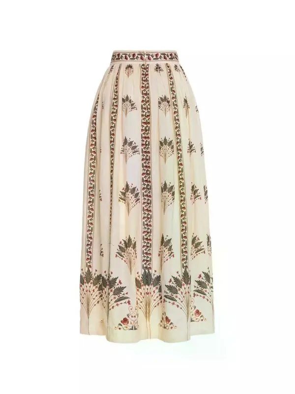 Agua Bendita Andes Floral-print Maxi Skirt - Neutrals