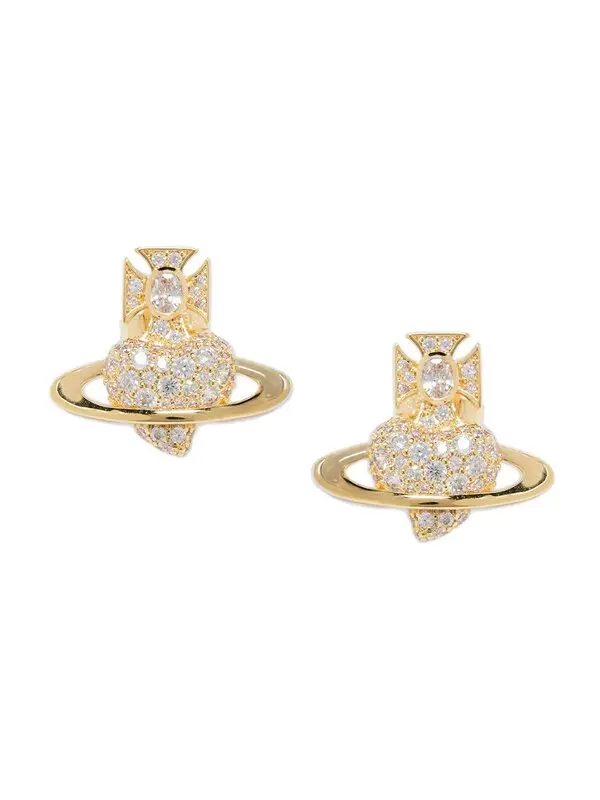 VIVIENNE WESTWOOD Valentine's Agnatha Earrings With Crystal Decoration - Metallic
