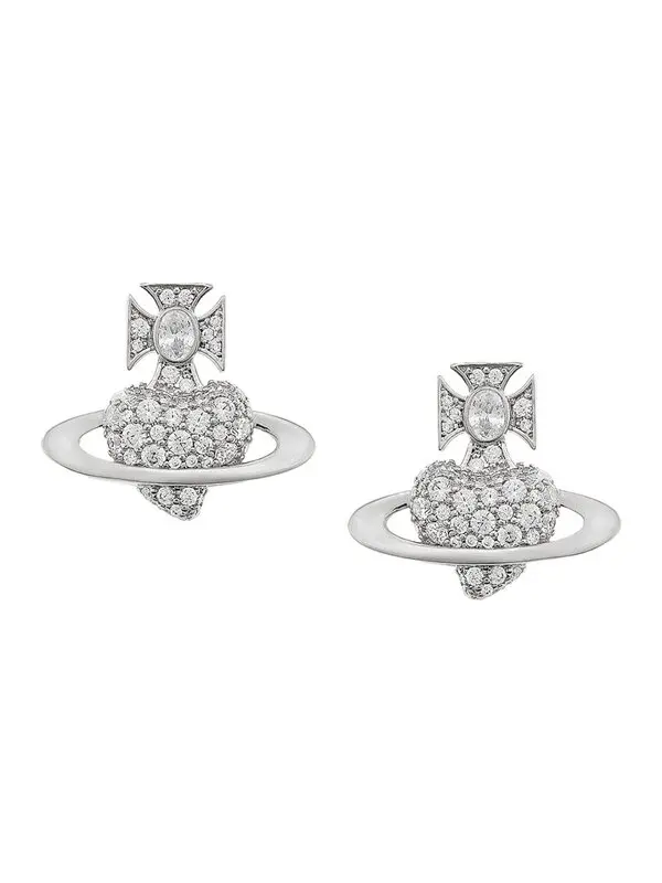 VIVIENNE WESTWOOD Valentine's Agnatha Earrings With Crystal Decoration - Metallic