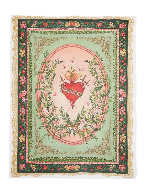 Faliero Sarti Heart Printed Stole - Green