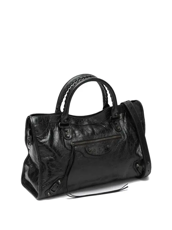 Balenciaga Le City Media Bag In Lambskin Arena - Black