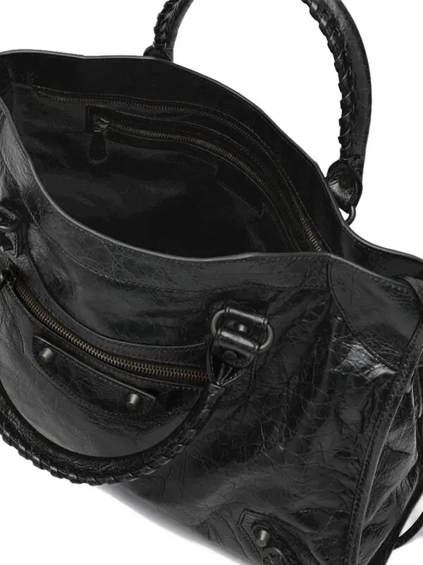 Balenciaga Le City Media Bag In Lambskin Arena - Black